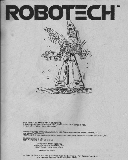 Robotech Coloring & Activity Book (1985) | 2 Warps to Neptune