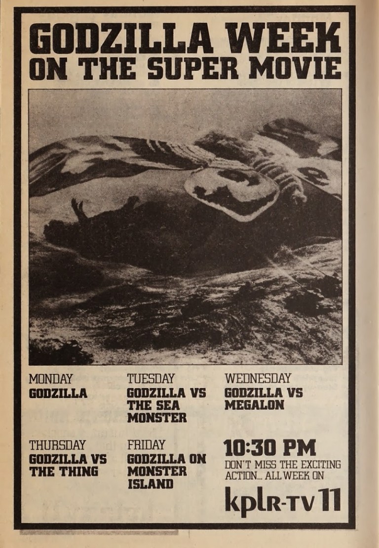 TV Guide Ads for `Godzilla Week’ (1978 – 1980) | 2 Warps to Neptune
