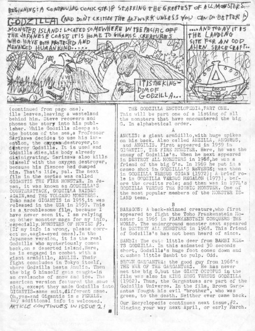 Godzilla Fan Club Newsletters, 1977 | 2 Warps to Neptune