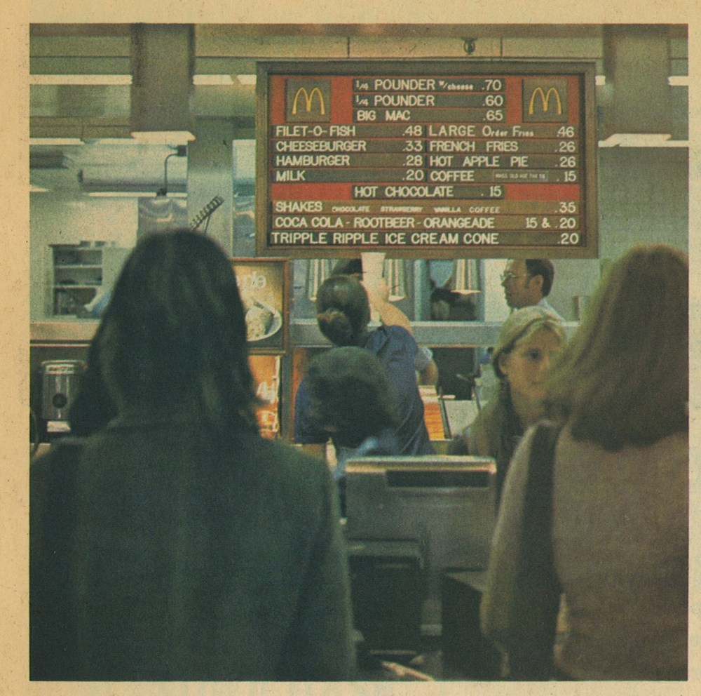McDonald’s Menu, Circa 1973 | 2 Warps to Neptune