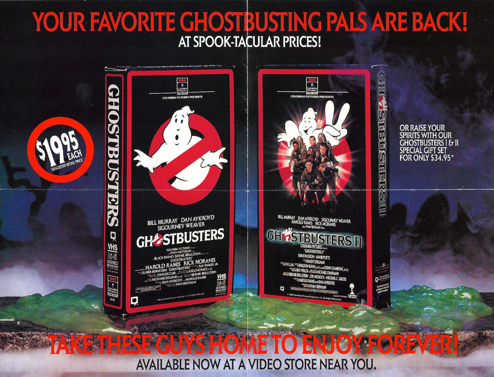 Ghostbusters and Ghostbusters II Home Video Ad, 1989 | 2 Warps to Neptune